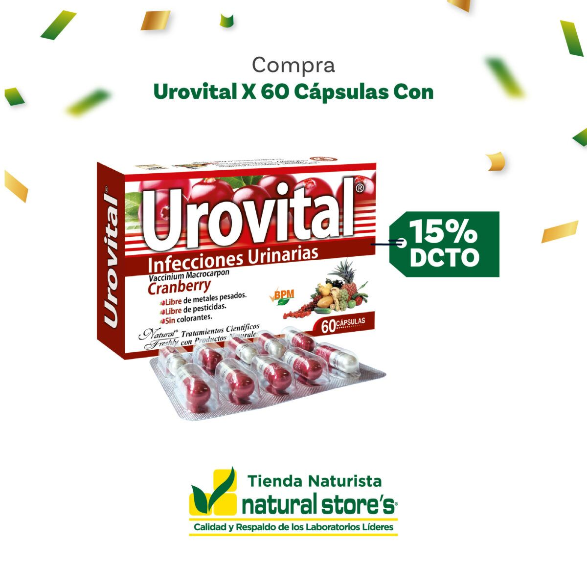 Urovital infecciones urinarias blister 60 cápsulas – Natural Stores